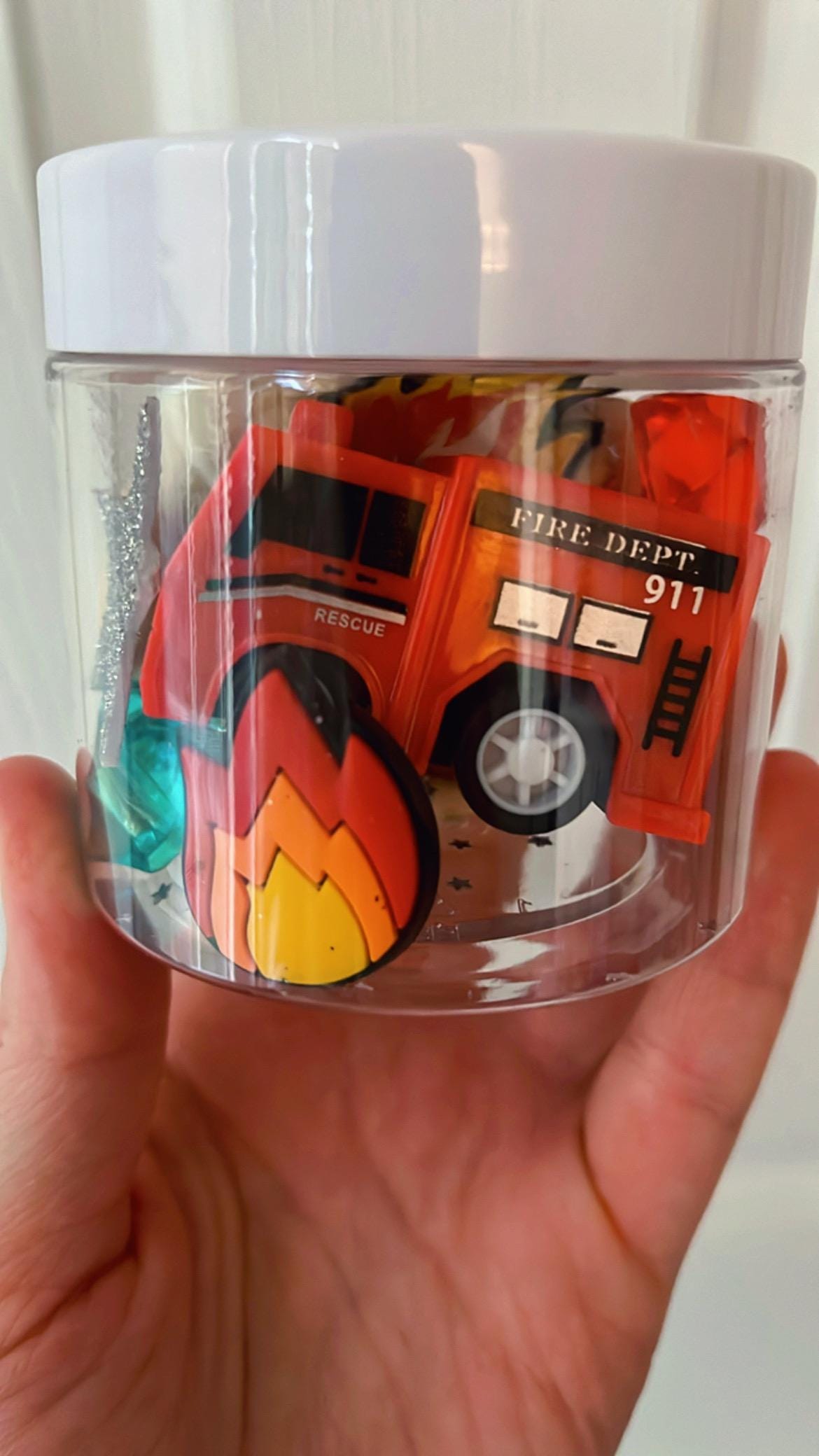 Fire Truck Play Dough Jars - Etsy