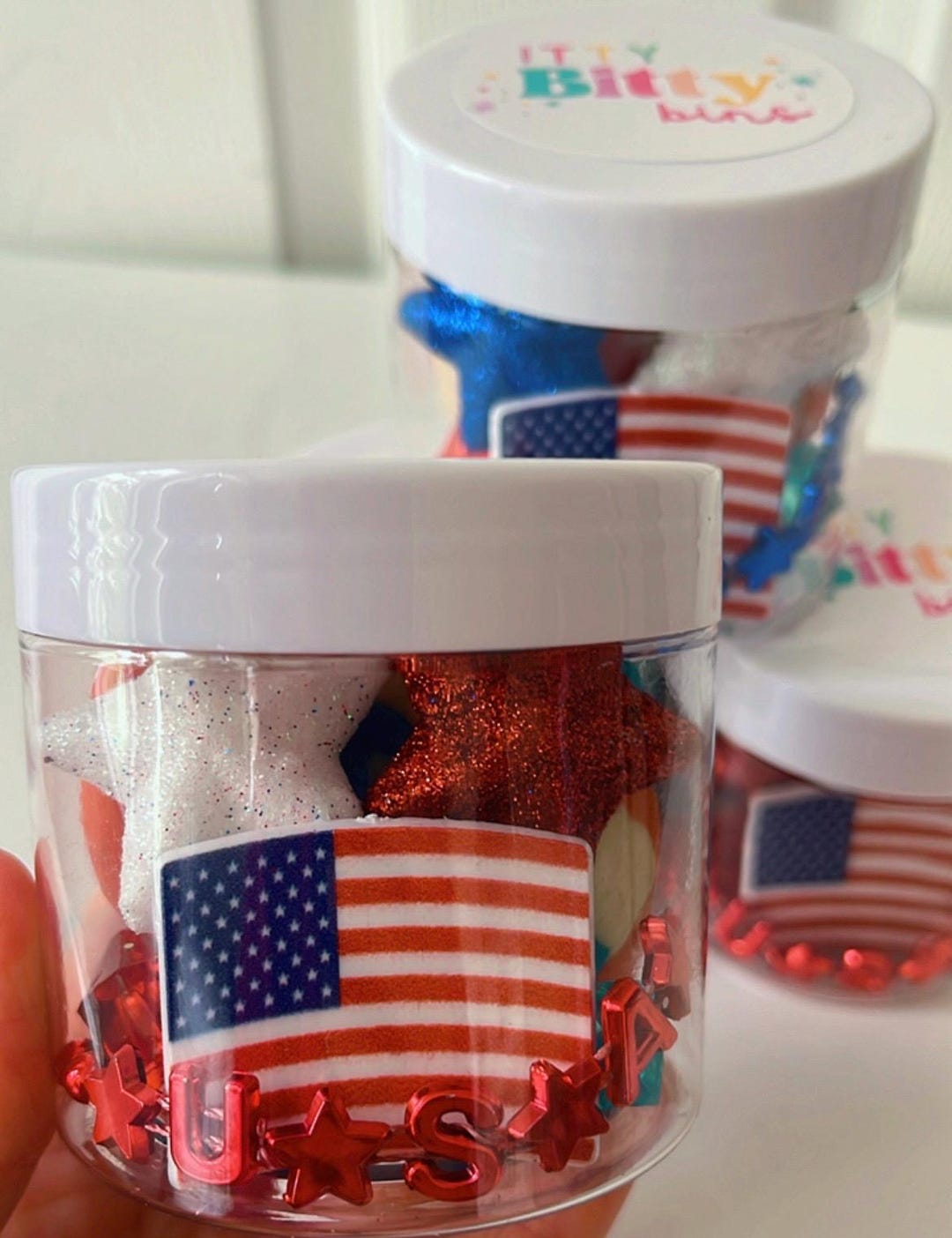 Fourth of July Play Dough Jars - Etsy