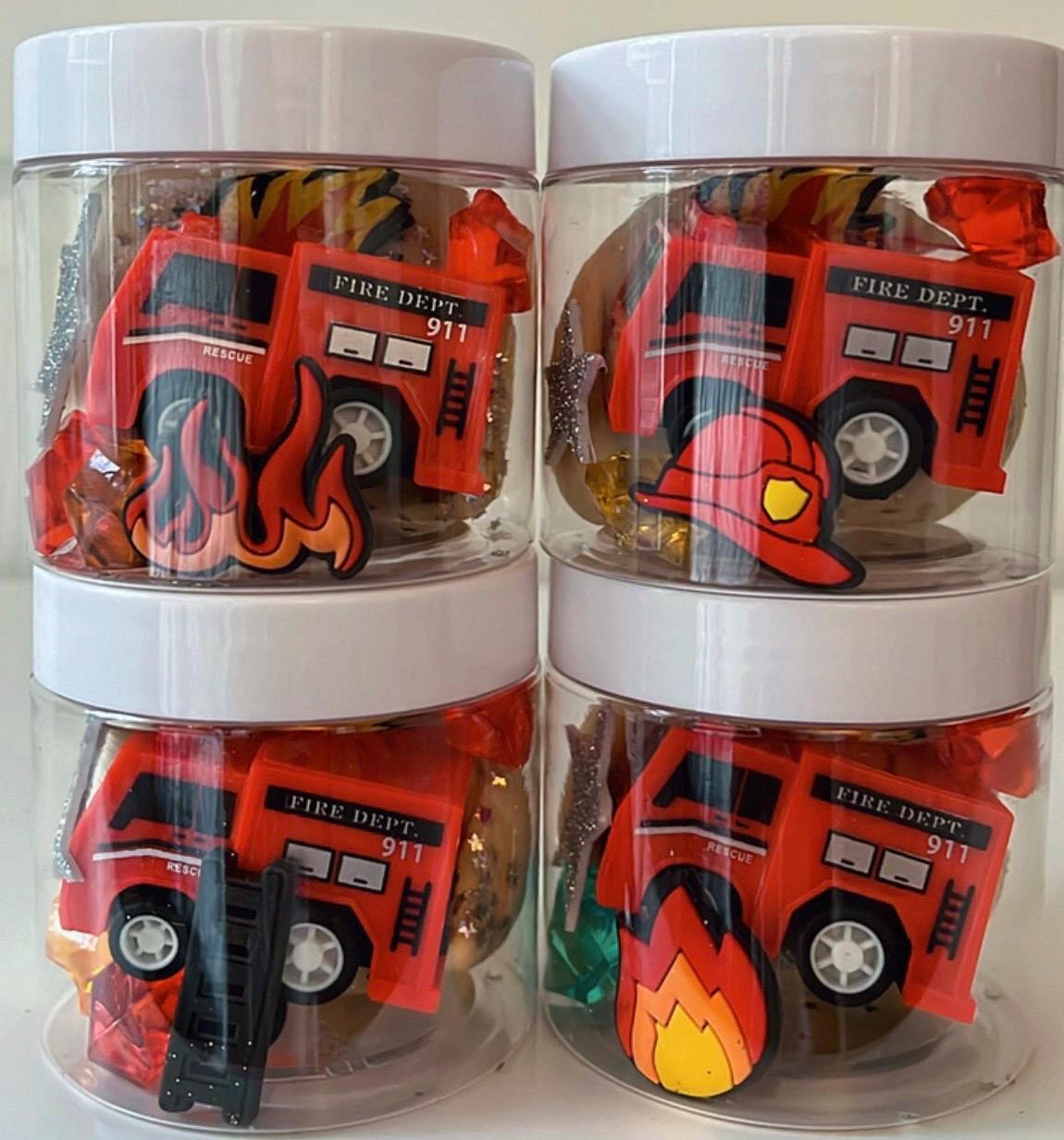 Fire Truck Play Dough Jars - Etsy