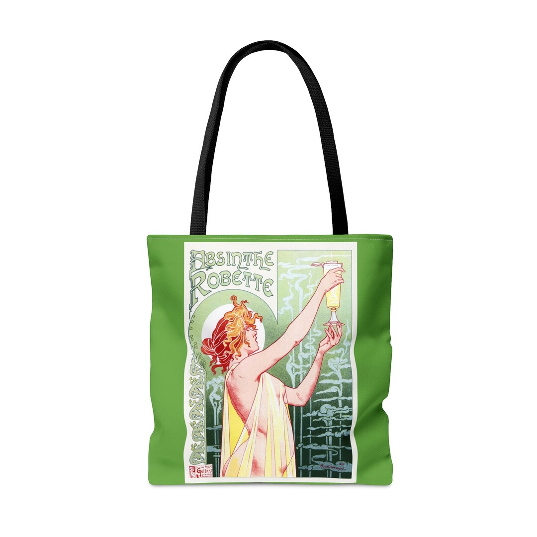 Absinthe Alphonse Mucha Art Nouveau Green Book School Tote Bag - Etsy