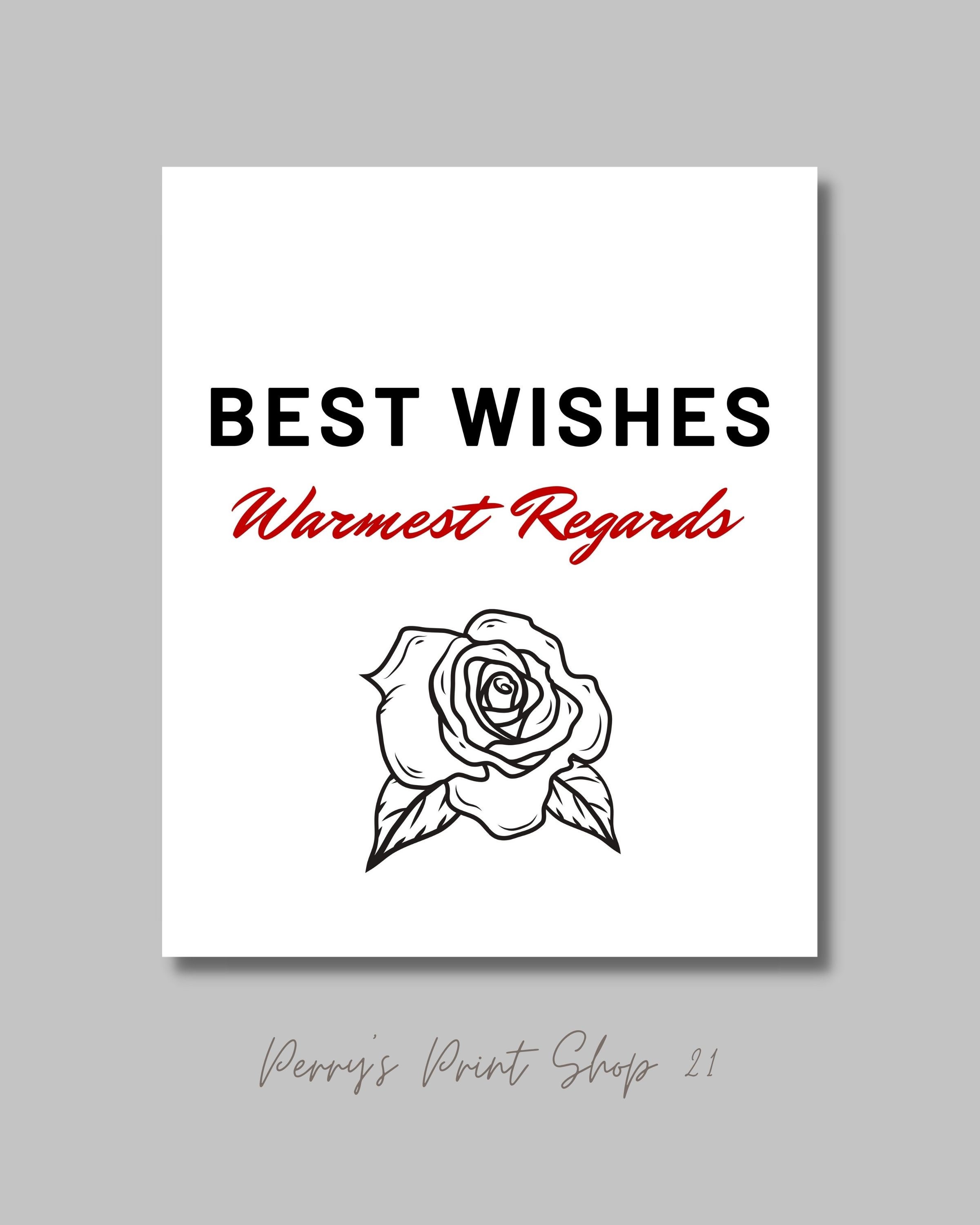 Best Wishes Warmest Regards, Printable Wall Art, Schitt's Creek Quotes ...