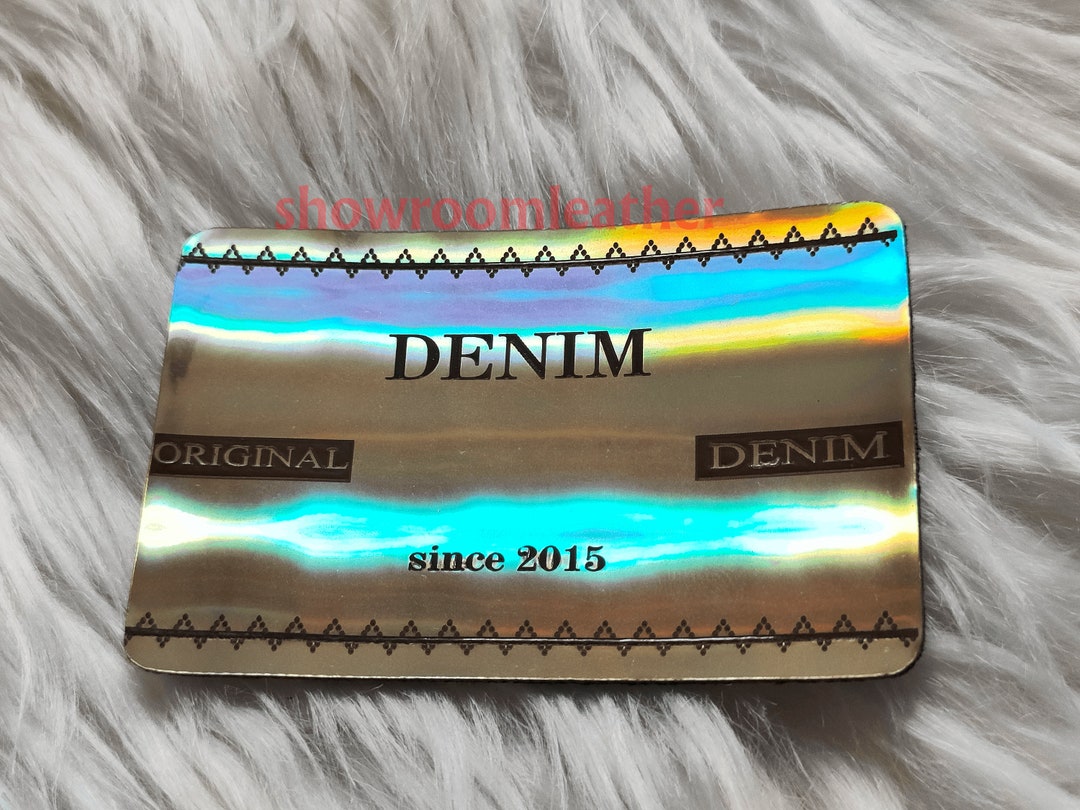 Custom Jacron Labels, Holographic Metallic Faux Leather Labels for ...