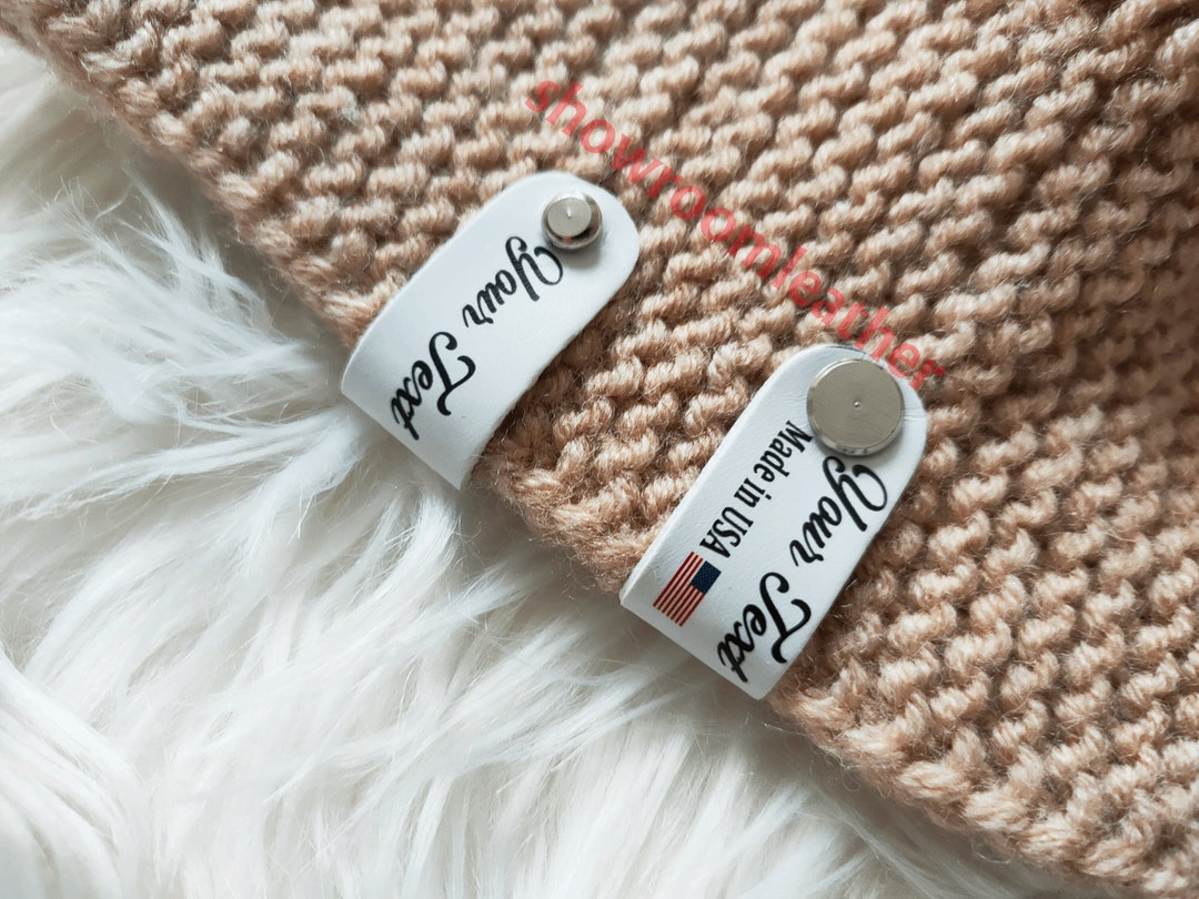 White Faux Leather Tags for Hats, Bags With Flat or Ball Chicago Screws ...