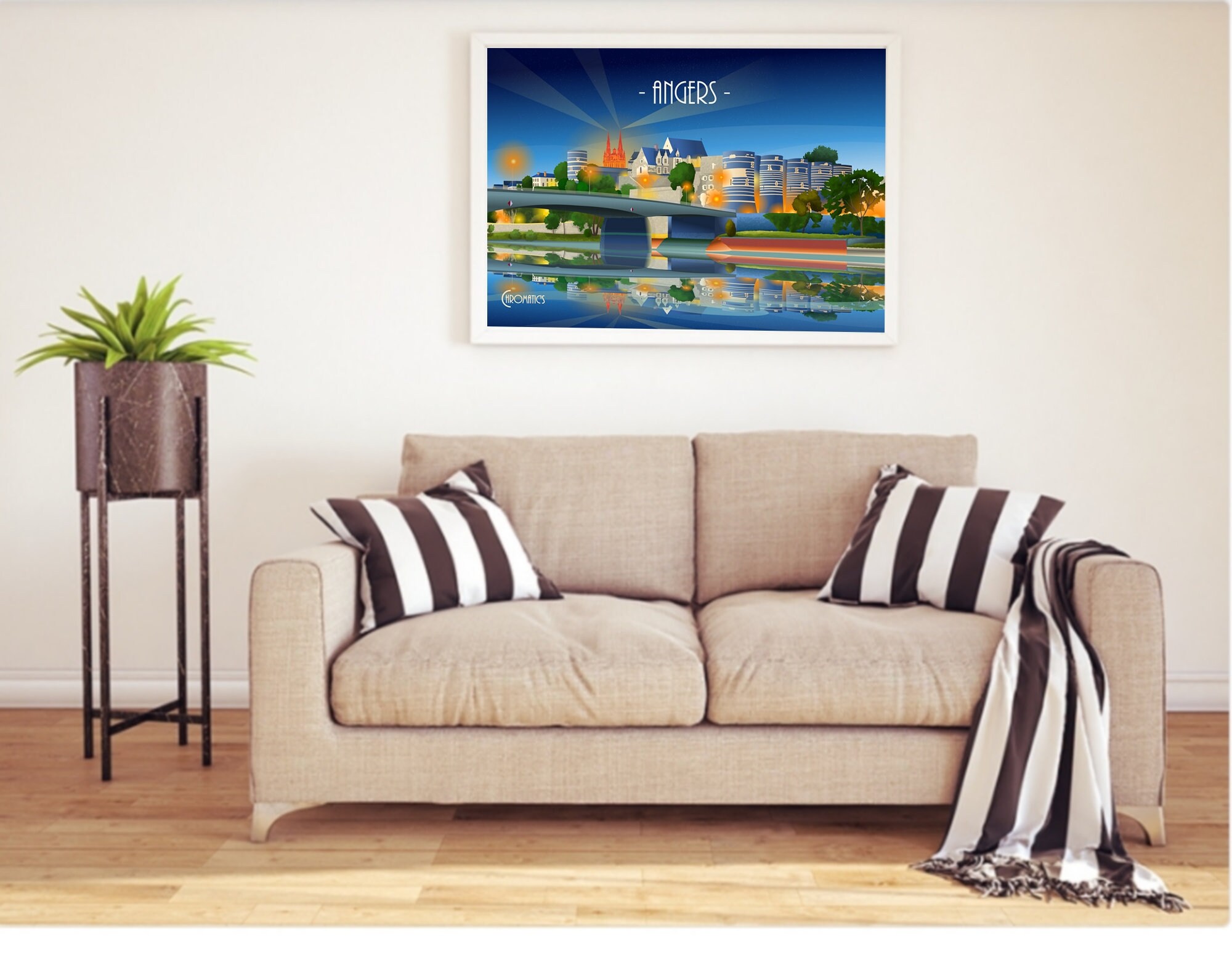 Angers by Night Displays Maine Et Loire Anjou Castle Cathedral | Etsy