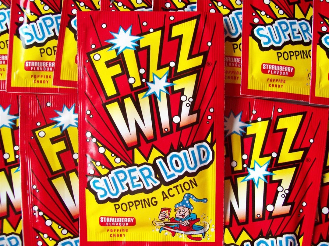 90s Party Table Decorations, Ten Packets of Popping Candy, Fizz Wiz ...