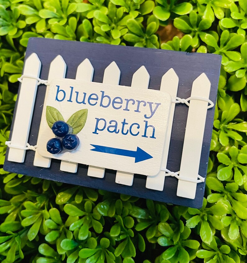 Blueberry Patch Sign/ Blueberry Sign/ Tiered Tray Decor/ - Etsy