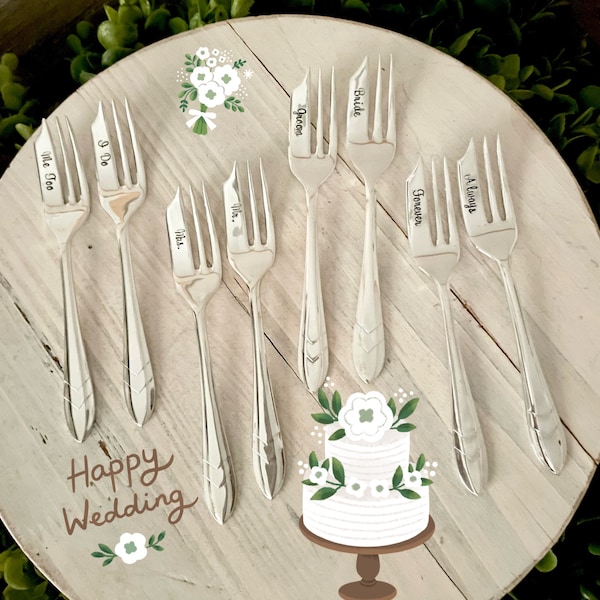 Wedding Cake Forks - Etsy