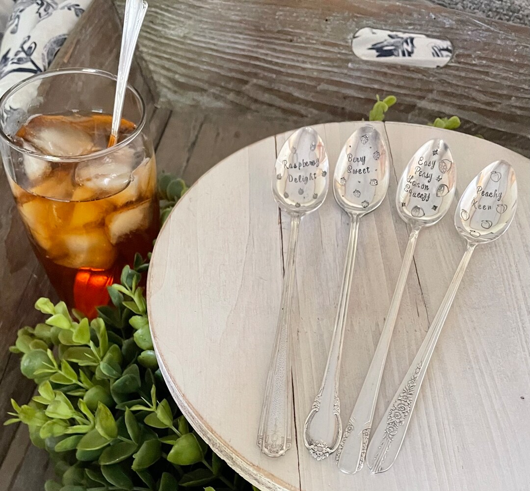 Hand Stamped Long Handled Iced Tea Spoon sold Individually - Etsy