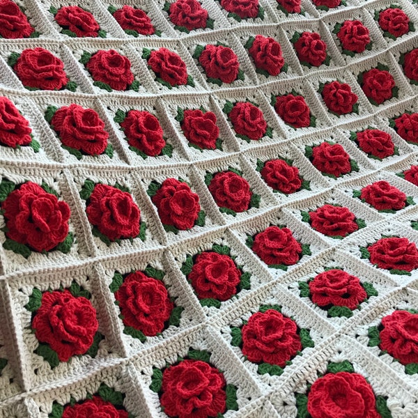 Rose Blanket - Etsy