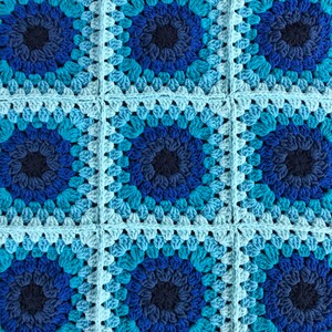 All Blue Crochet Blanket Light Blue Dark Blue Floral Cotton Afghan - Etsy