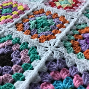 Pastel Lap Cozy Cotton Throw Granny Square Pastel Light Colors Blanket ...