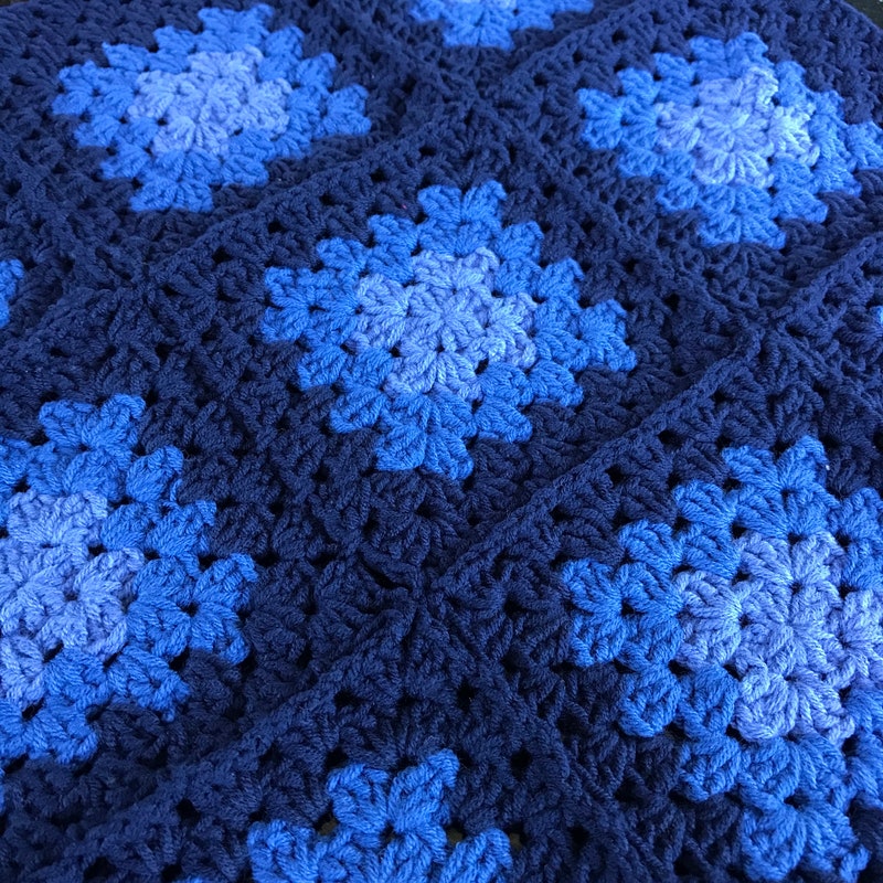 Blue Crochet Blanket - Etsy