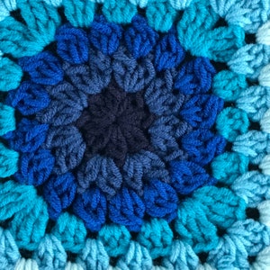 All Blue Crochet Blanket Light Blue Dark Blue Floral Cotton Afghan - Etsy