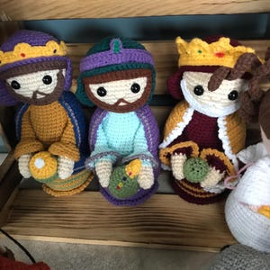 Nativity Set Crochet/bonus Straw Look Blanket/ Jesus in a Manager ...