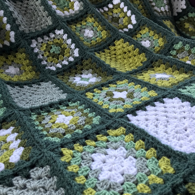 Custom Wool Forest Green King Crochet Blanket Pine Green Crochet Throw ...