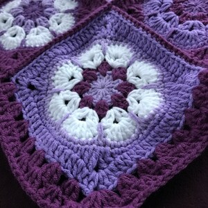 Purple Handmade Granny Square Crochet Blanket Crochet Quilt for Sale ...