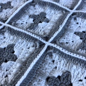 Religious Silver-grey Blanket With a Cross Crochet Handmade Holy ...