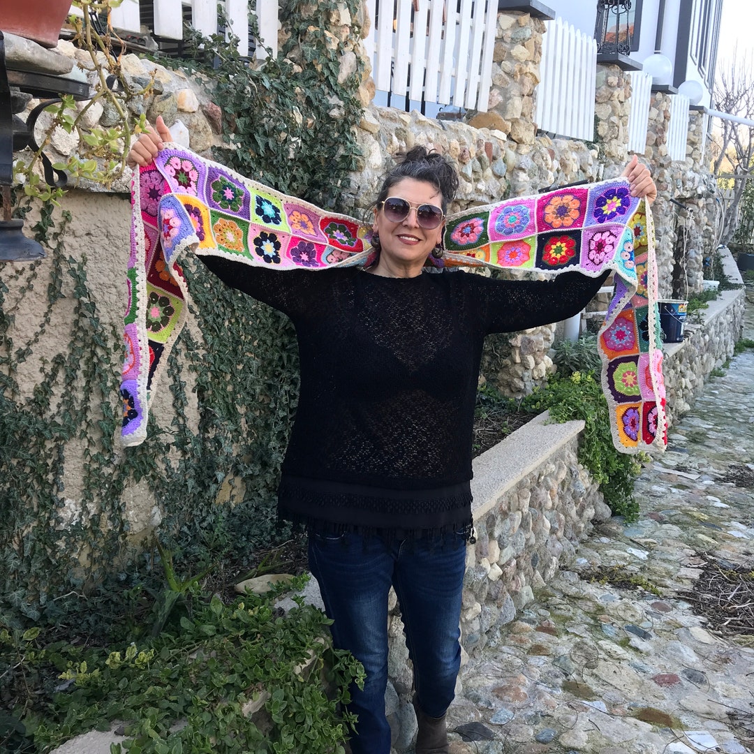 Rainbow Custom Shawl African Floral Colorful Scarf for Women Custom ...