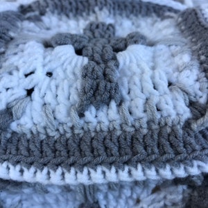Religious Silver-grey Blanket With a Cross Crochet Handmade Holy ...