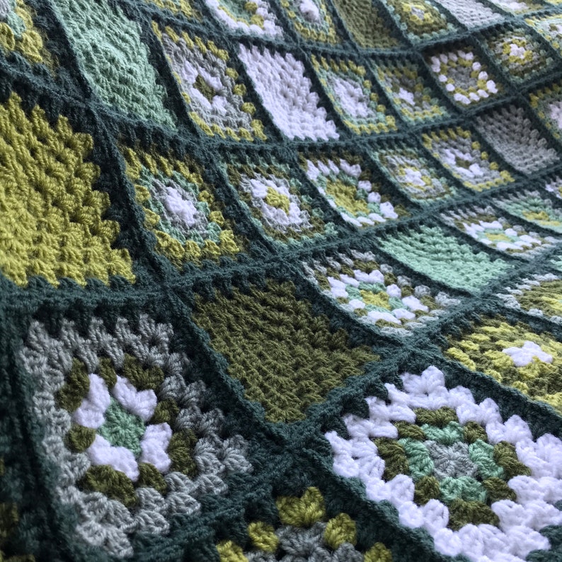 Custom Wool Forest Green King Crochet Blanket Pine Green Crochet Throw ...
