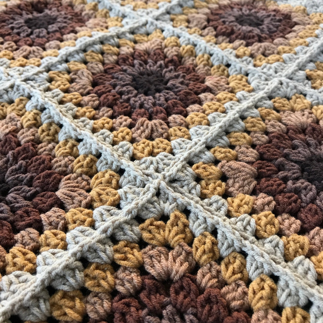 Golden Brown Floral Crochet Blanket Lightweight Cotton Afghan Throw - Etsy