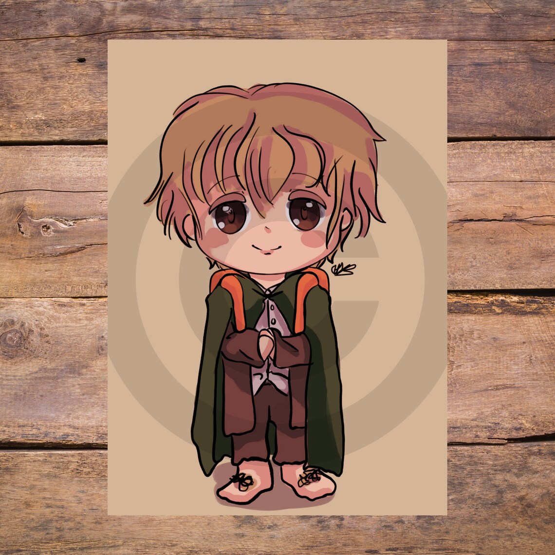 Inspired Fan Art of Samwise Chibi Anime Lord of the Rings | Etsy