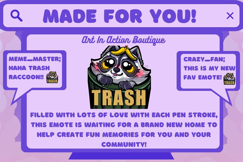 DIGITAL DOWNLOAD Twitch / Discord Trash Raccoon Emote Funny - Etsy