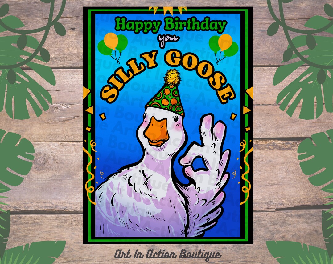 Funny, Birthday Card, Silly, Goose, Geese, Meme, Hilarious, Gift, Card ...