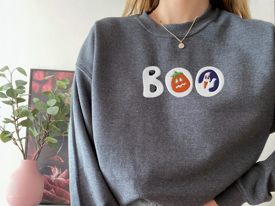 Halloween Embroidered Sweatshirt: Boo Season Cookie Design - Etsy