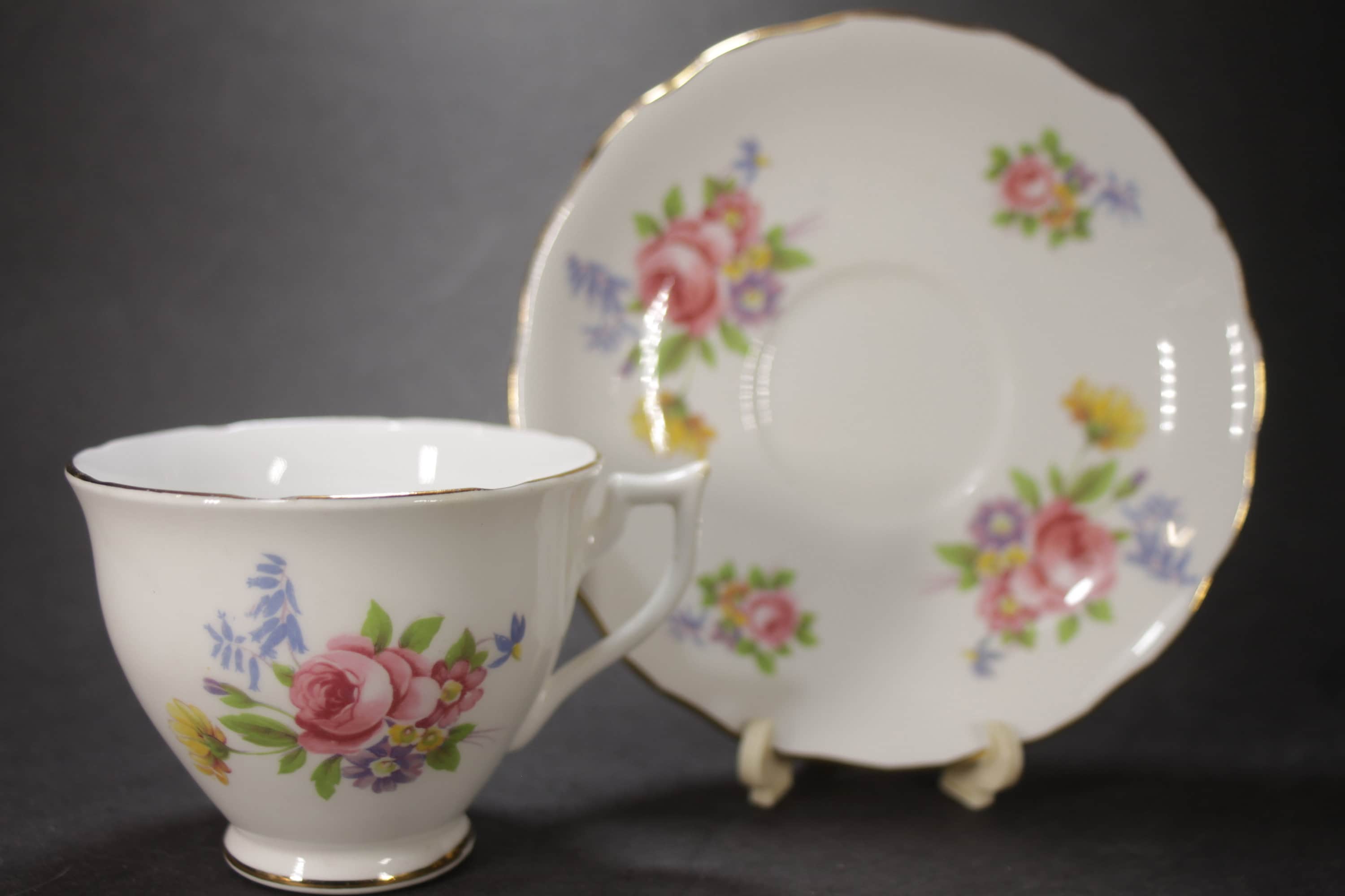 Vintage Melba - Bone China - Made in England -tea Cup & Saucer Floral ...