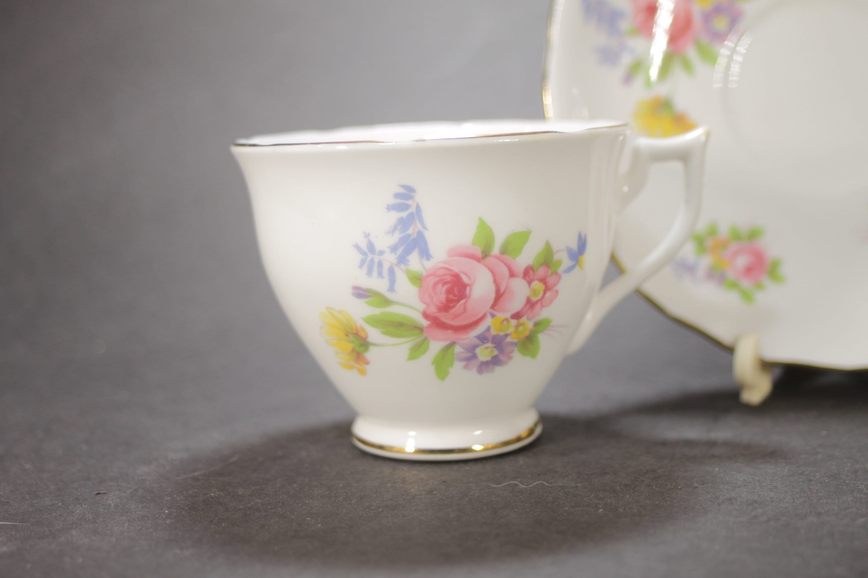 Vintage Melba - Bone China - Made in England -tea Cup & Saucer Floral ...
