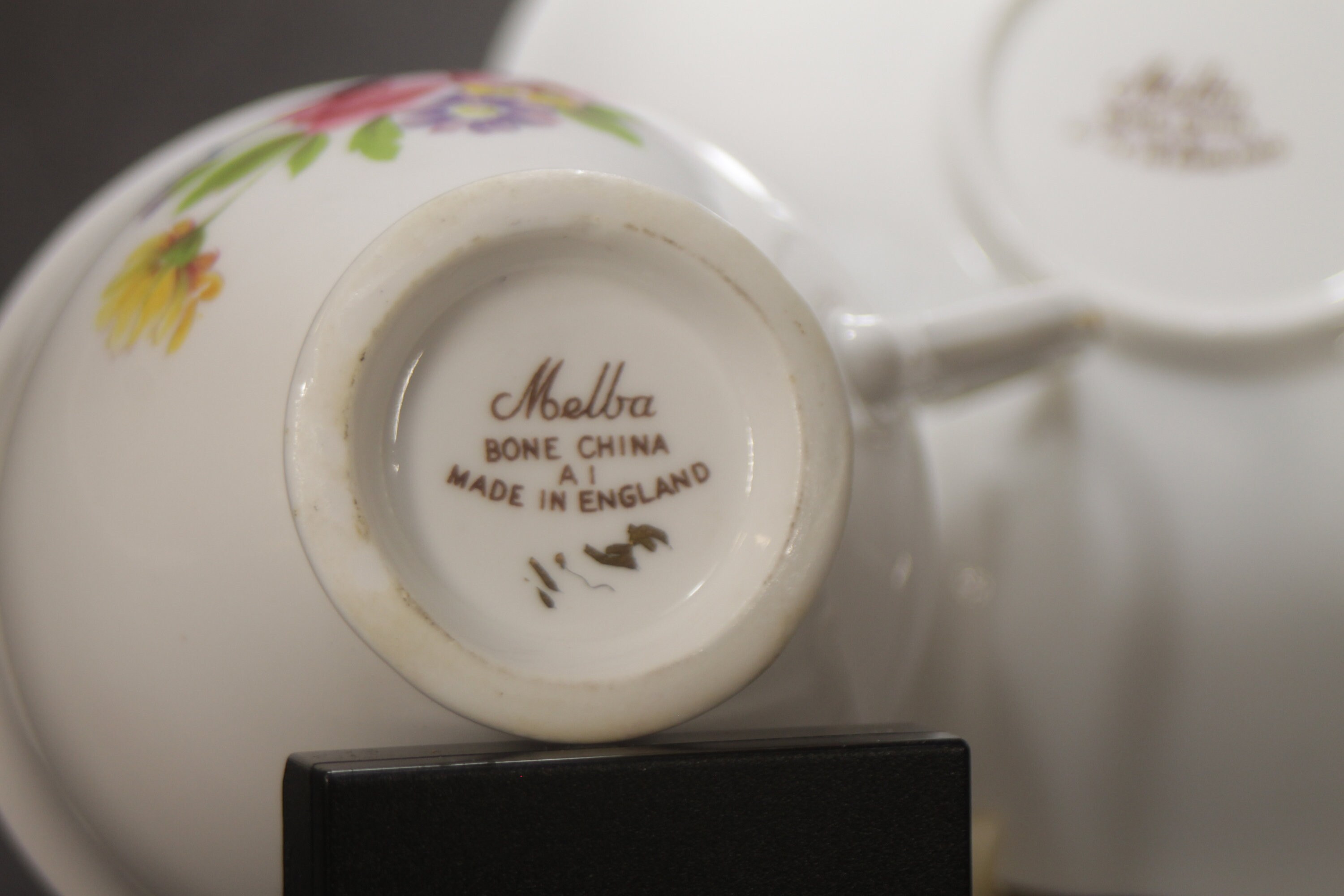 Vintage Melba - Bone China - Made in England -tea Cup & Saucer Floral ...