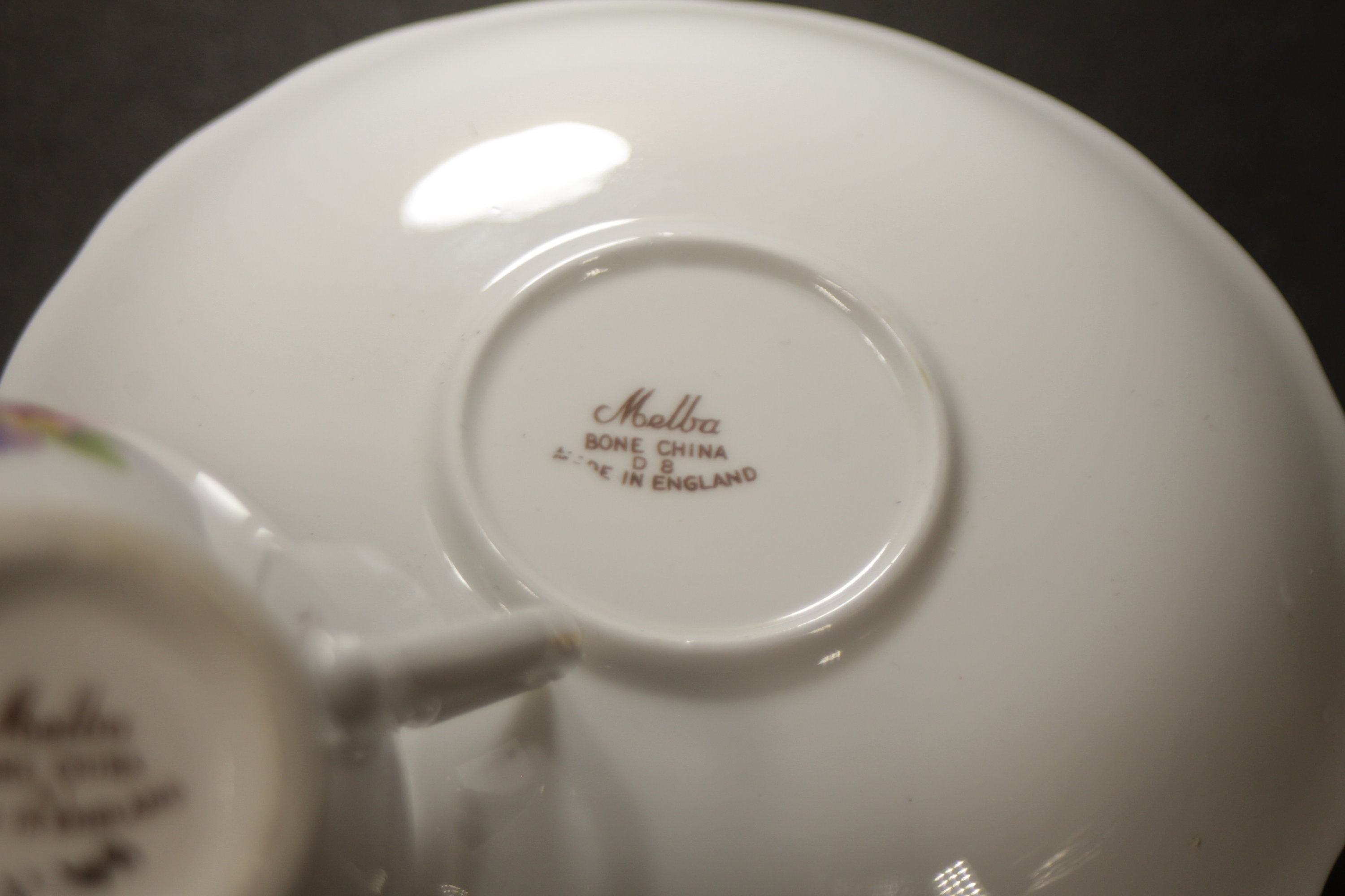 Vintage Melba - Bone China - Made in England -tea Cup & Saucer Floral ...