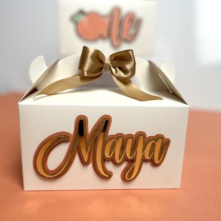 One Sweet Peach Favor Boxes | One Sweet Peach Gable Boxes| One Sweet ...