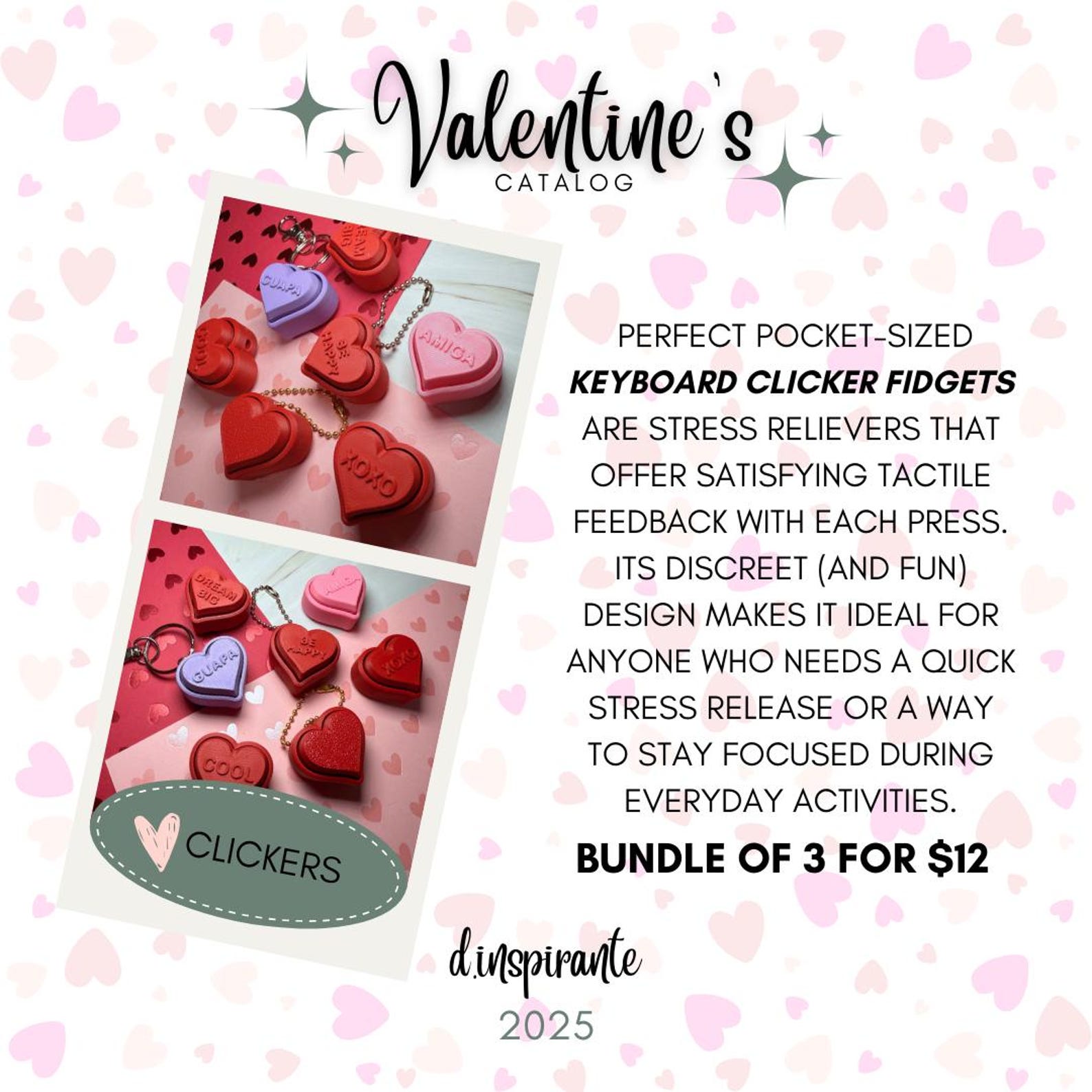 Heart Clicker Fidget | Heart Fidget| Fidget Toy | Valentine's Fidget ...