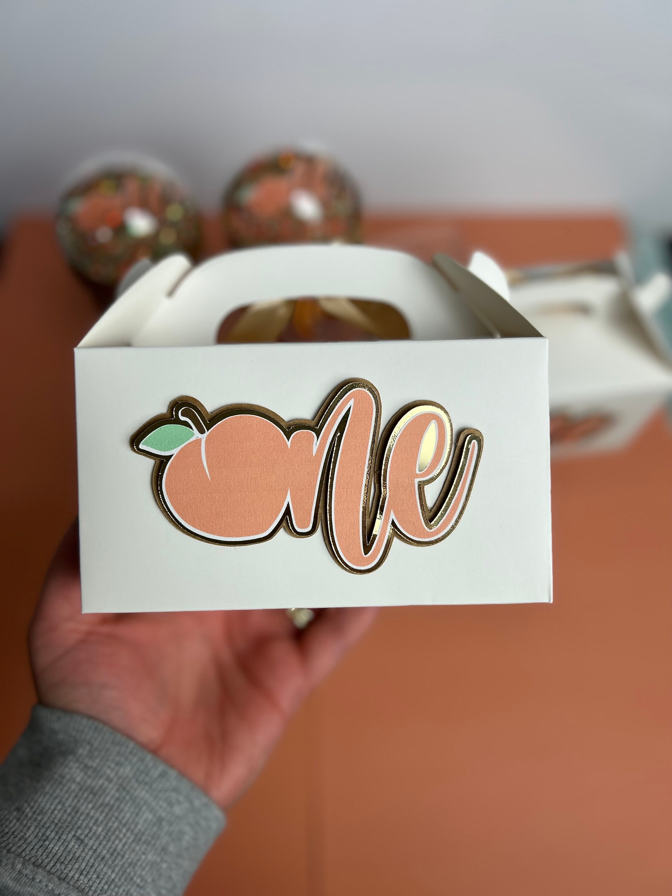 One Sweet Peach Favor Boxes | One Sweet Peach Gable Boxes| One Sweet ...