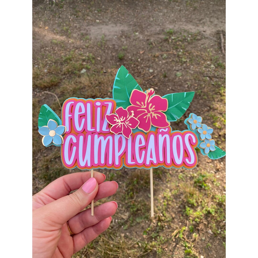 Hawaiian Cake Topper | Aloha Birthday Party Decorations | Hawaiian ...