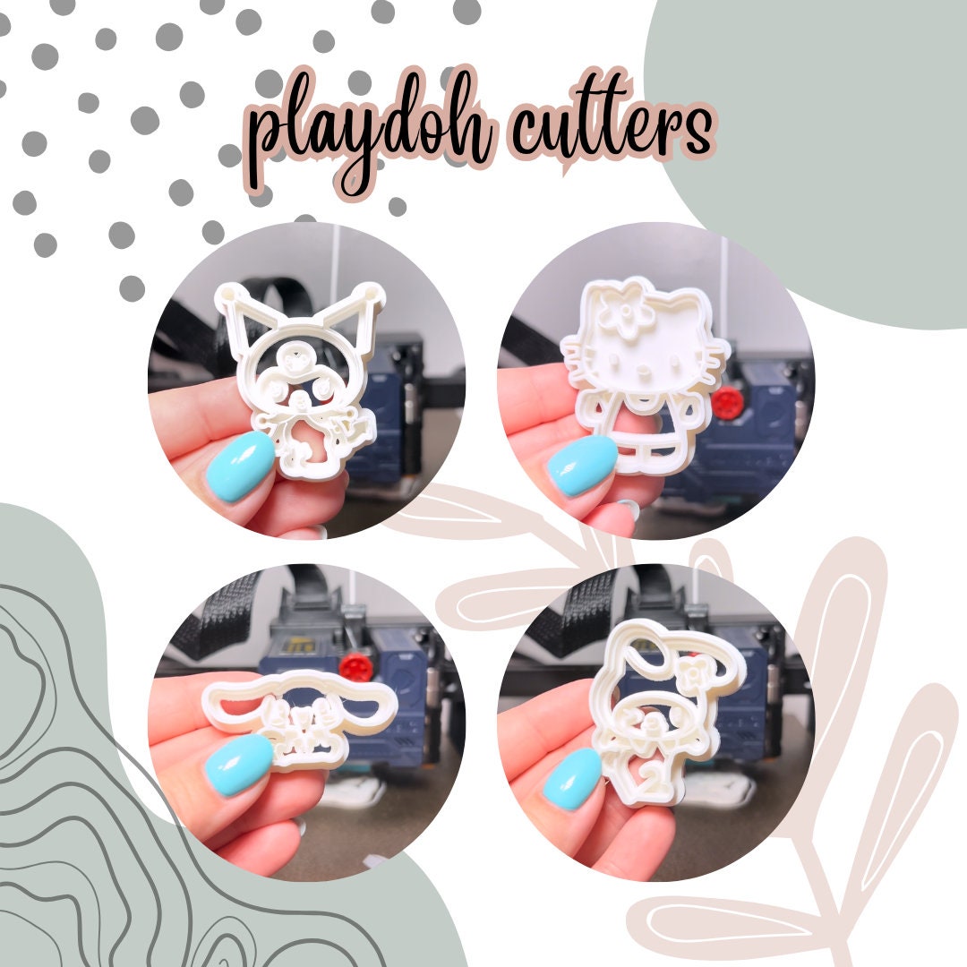 Cute Kitty Play-doh Cutters Cute Kitty Play-doh Molds Kawaii Birthday ...