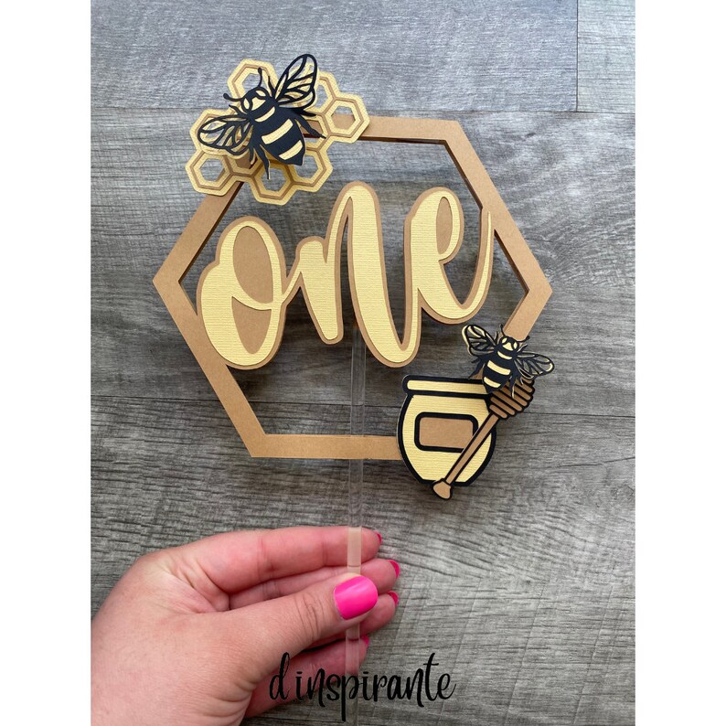 Bee Cake Topper first Birthday Cake Topper Bee Party Decor - Etsy