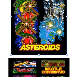 Asteroids Centipede Arcade1up Arcade 2 Piece Set Decal - Etsy