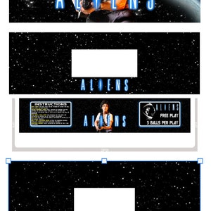 Arcade1up Arcade 1up Pinball Decal Wrap Skin Sticker 8 Piece Set Aliens ...