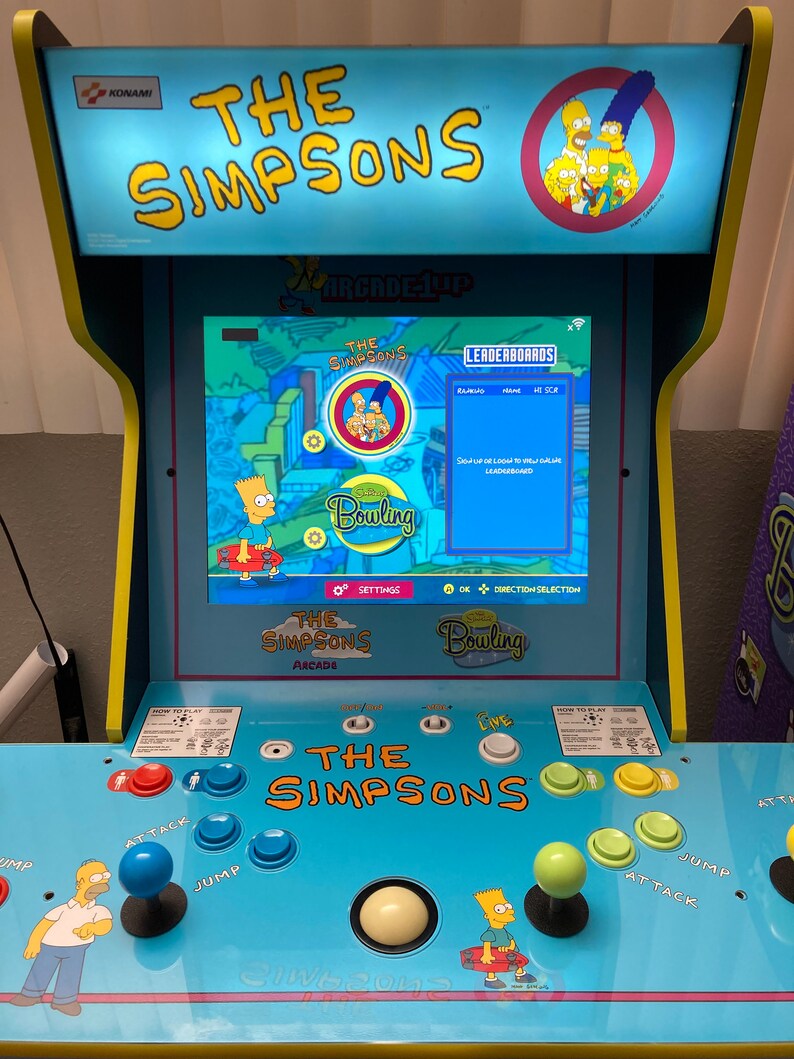 The Simpsons Arcade1up Arcade 1up 5 Piece Front Decal Sticker - Etsy