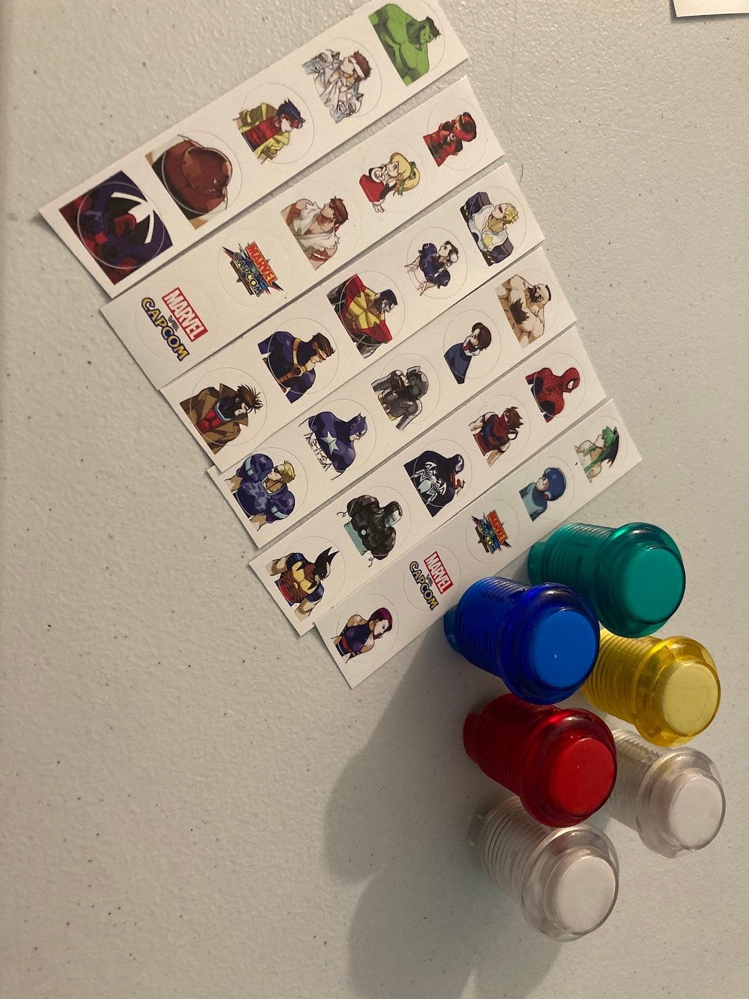 Arcade Button Inserts Marvel Vs Capcom Arcade1up Mod 30 Piece Sticker ...