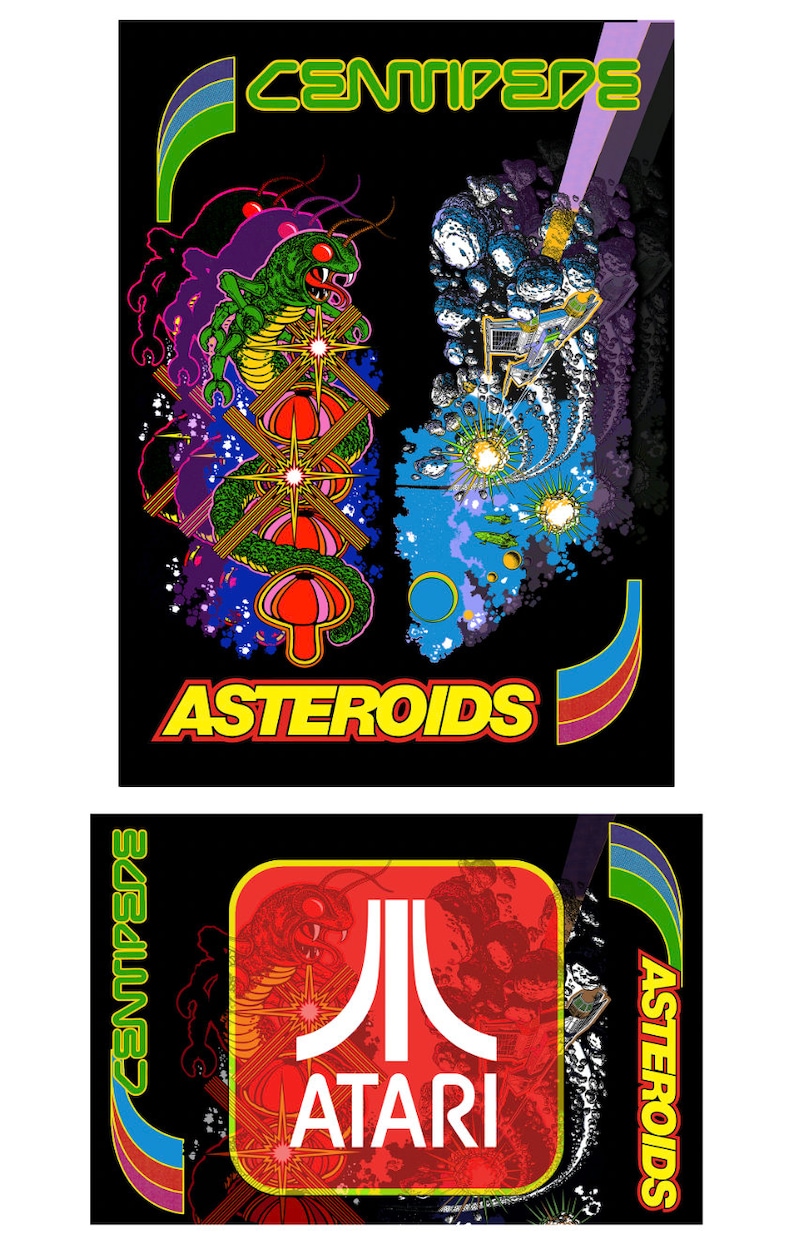 Asteroids Centipede Arcade1up Arcade 2 Piece Set Decal - Etsy
