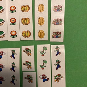 64 Piece Sticker Set Super Mario Arcade1up Arcade 1up Button Inserts ...
