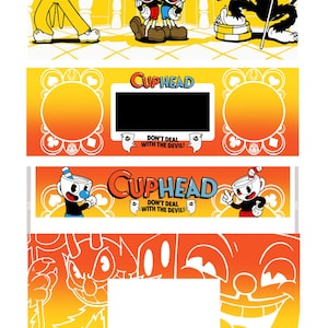 Arcade1up Arcade 1up Pinball Decal Wrap Sticker 8 Piece Set Cuphead Cup ...