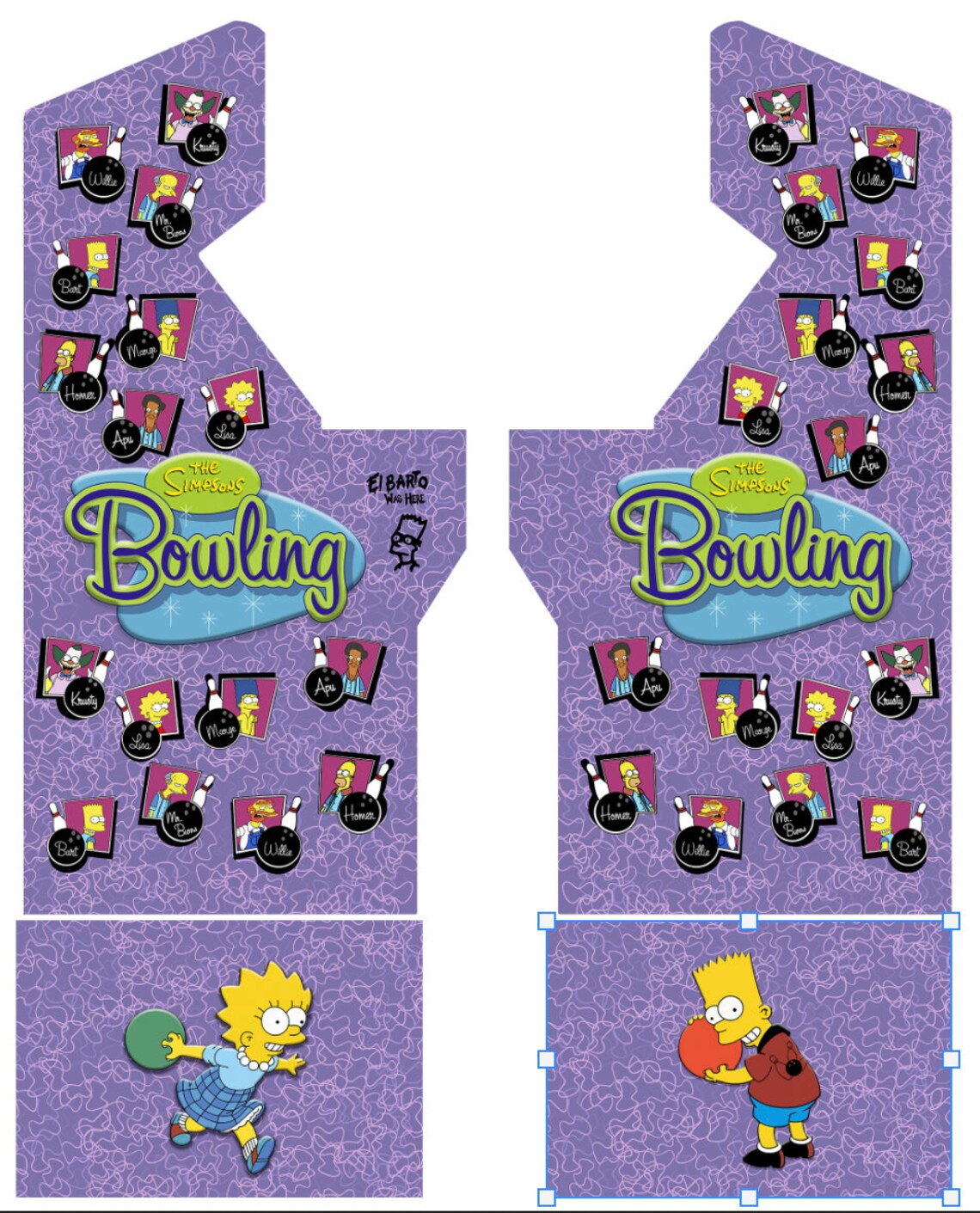 The Simpsons Bowling Arcade1up Arcade 1up 8 Piece Decal Sticker Set - Etsy