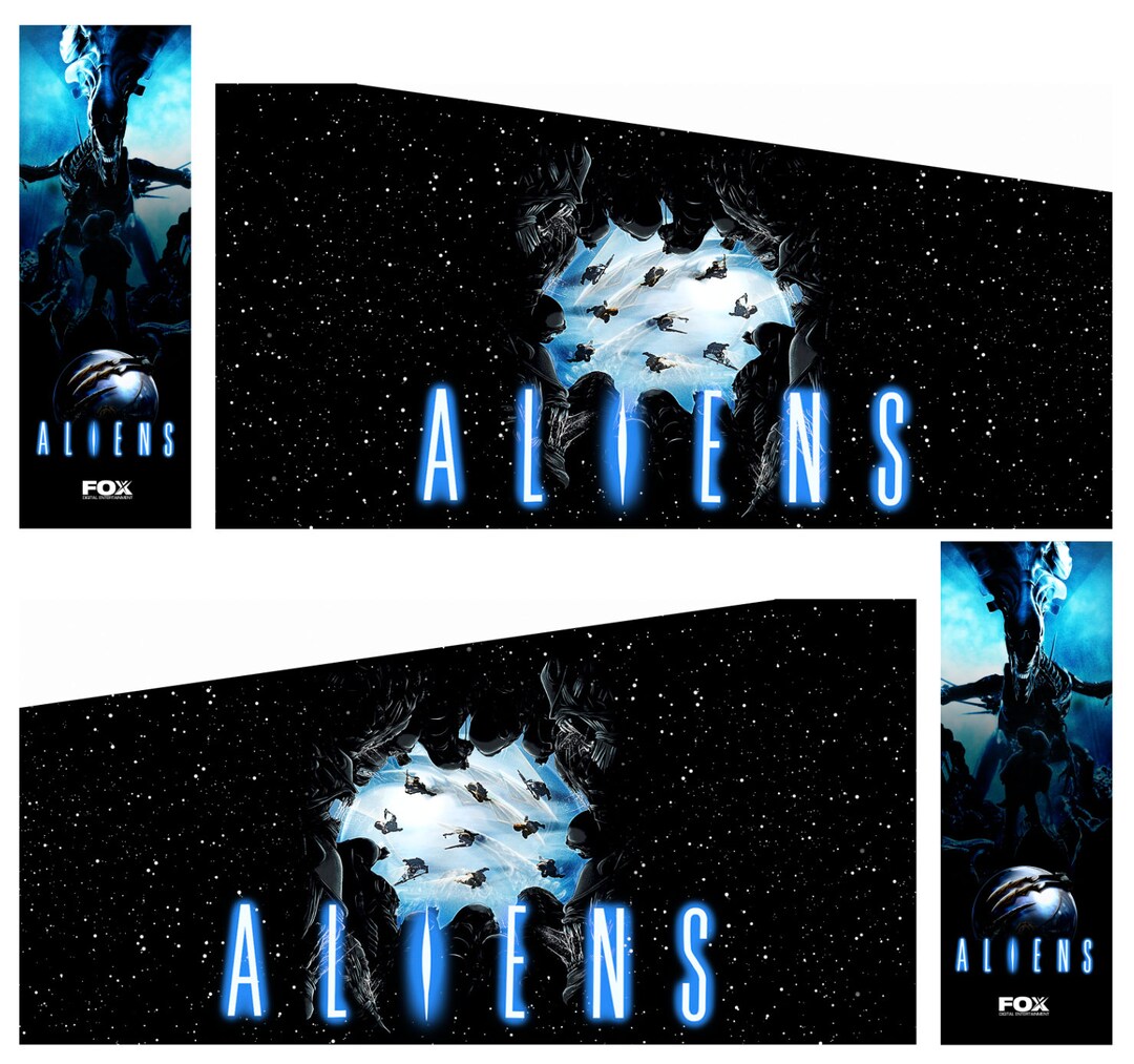 Arcade1up Arcade 1up Pinball Decal Wrap Skin Sticker 8 Piece Set Aliens ...