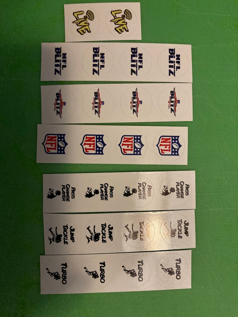 NFL Blitz Arcade Button Sticker Decal Inserts Arcade1up 1up - Etsy