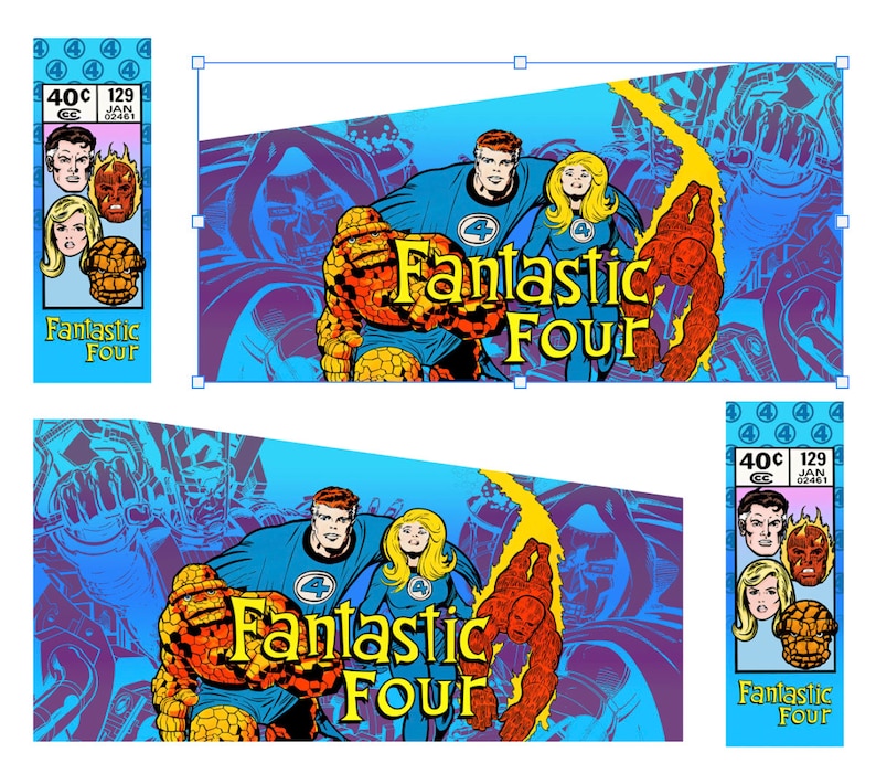 Arcade1up Arcade 1up Pinball Decal Wrap Sticker 8 Piece Set Fantastic 4 ...